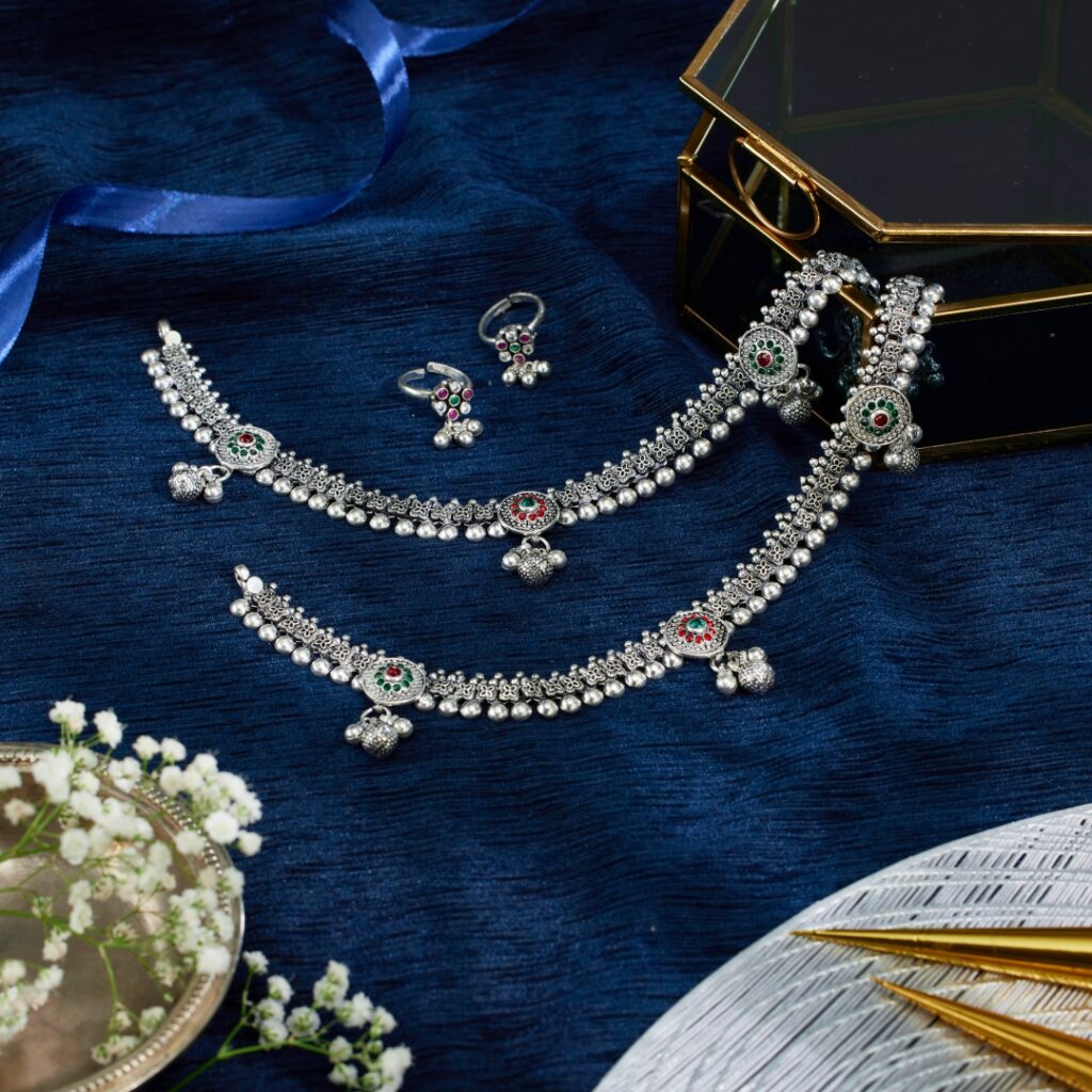 Anvi Silver Anklet & Toe Ring - Chandukaka Saraf
